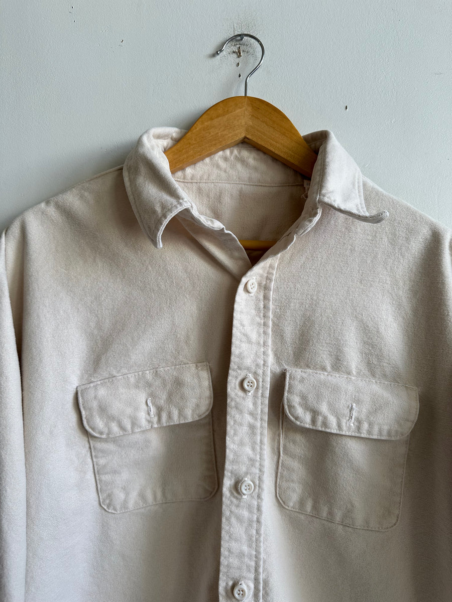 1960s Heavy Cream Flannel Overshirt (Boxy L) – Handbook