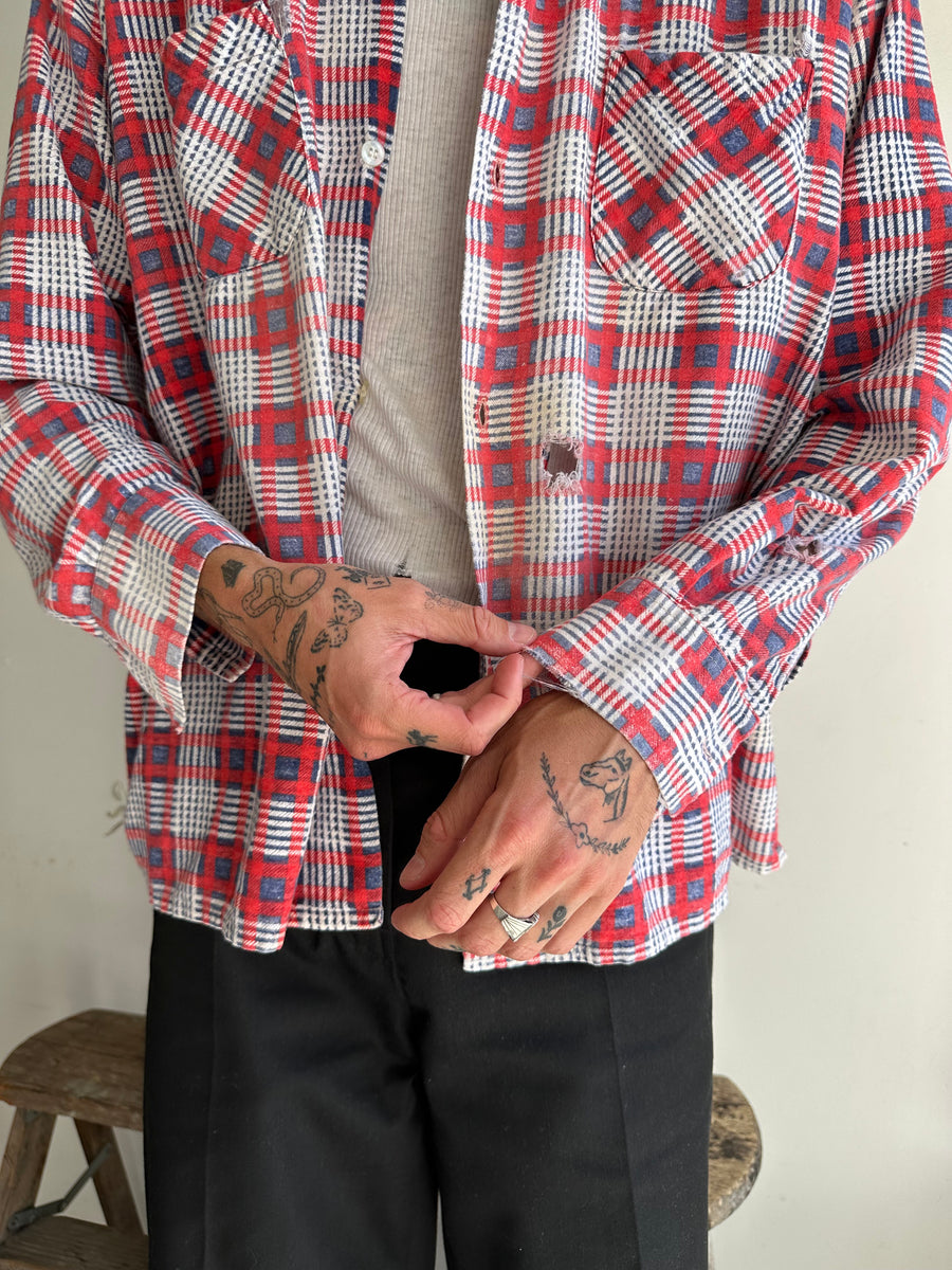1960s Red and Blue Cotton Flannel (Boxy L/XL) – Handbook
